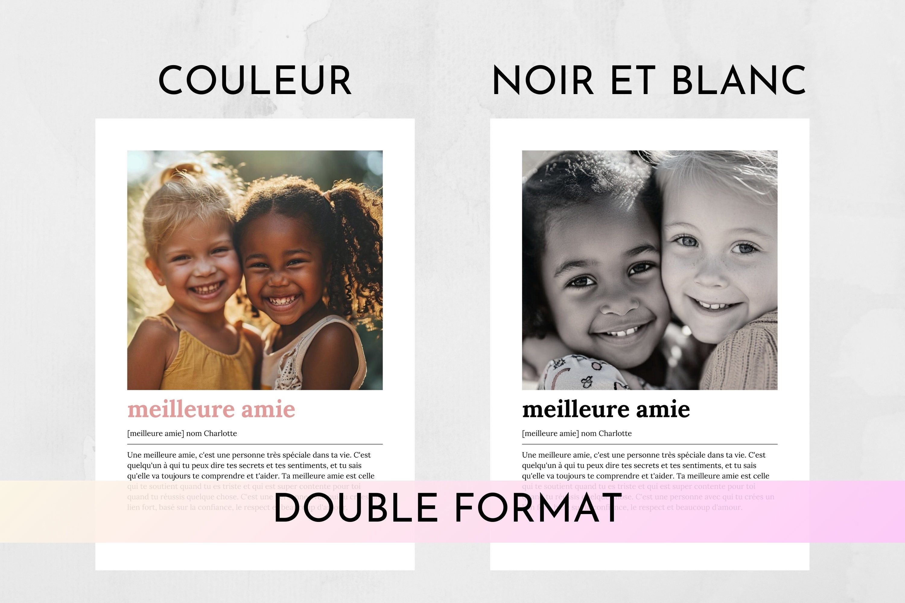 Définition De L'amitié Pour Enfants, Impression Personnalisée De La ...