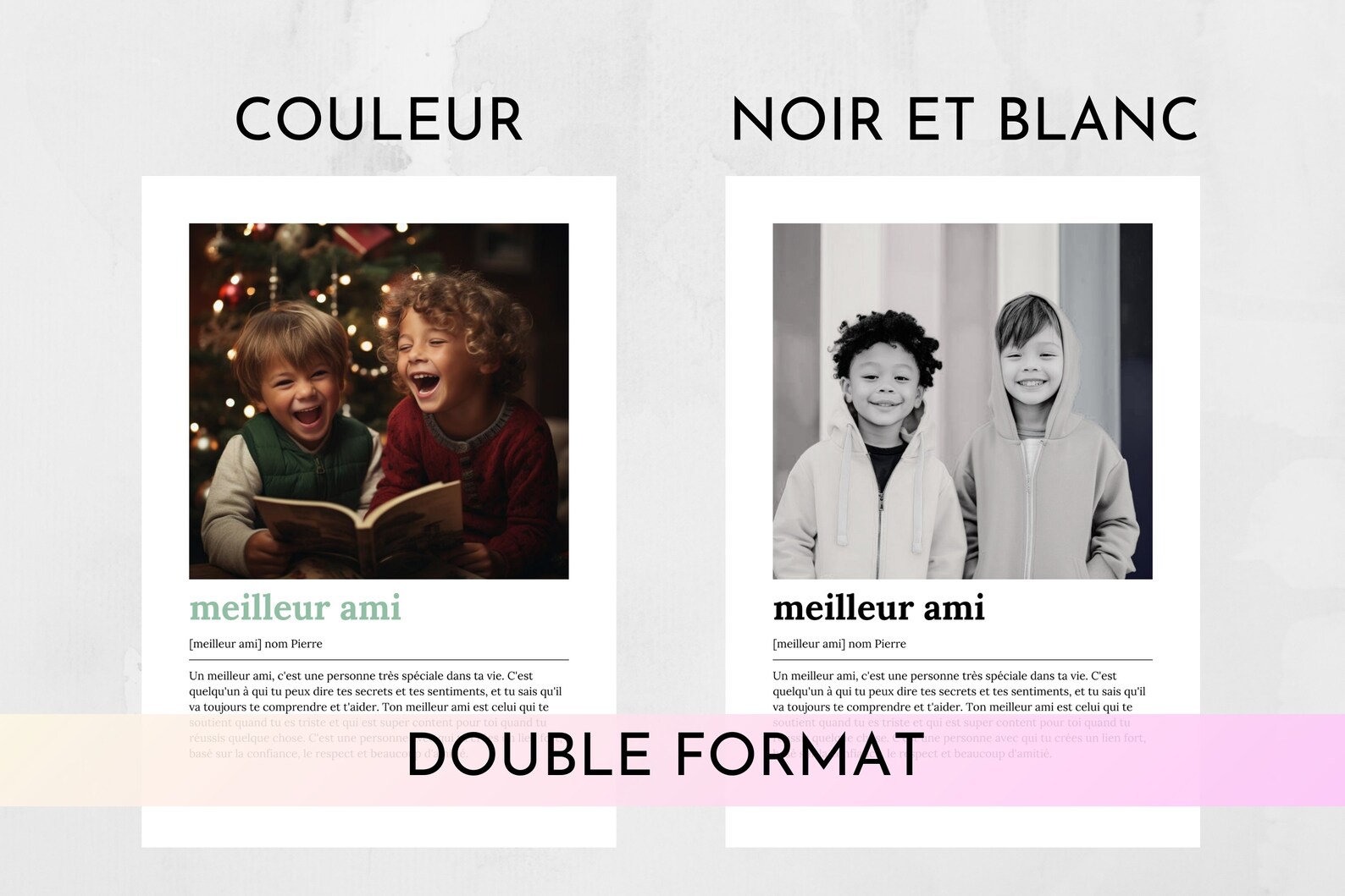 Définition De L'amitié Pour Enfants, Impression Personnalisée De La ...