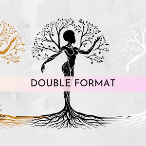 Goddes Woman Tree SVG | Full Length Afro Woman Tree PNG | Tree of ...