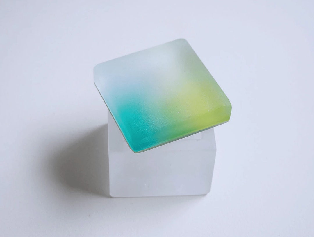 Yellow Ripple Glass Box Handcrafted Artisan Glass Jewelry Box Unique ...