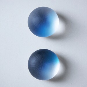 Blue Ripple Glass Paperweight Handmade Glass Art Unique - Etsy