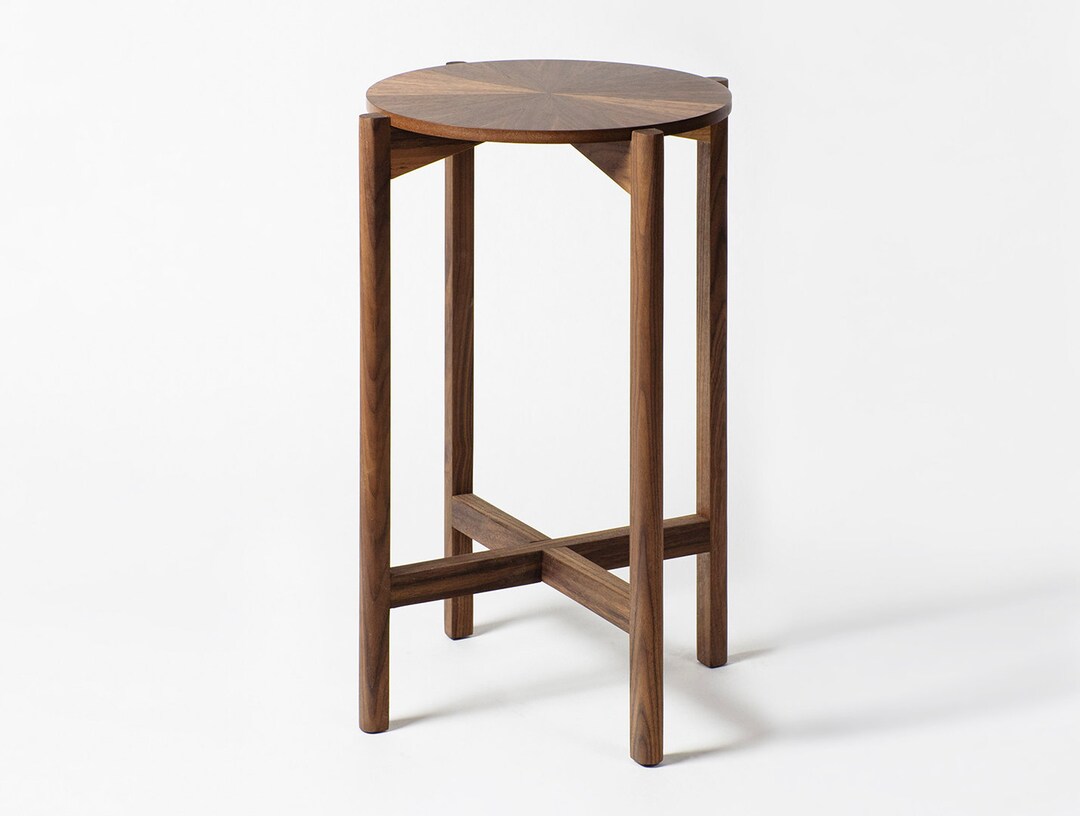 Walnut Rays Side Table Handmade End Table Handcrafted in Japan for a Modern Living Room - Etsy