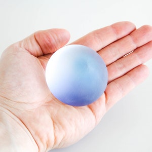 Blue Ripple Glass Paperweight Handmade Glass Art Unique - Etsy