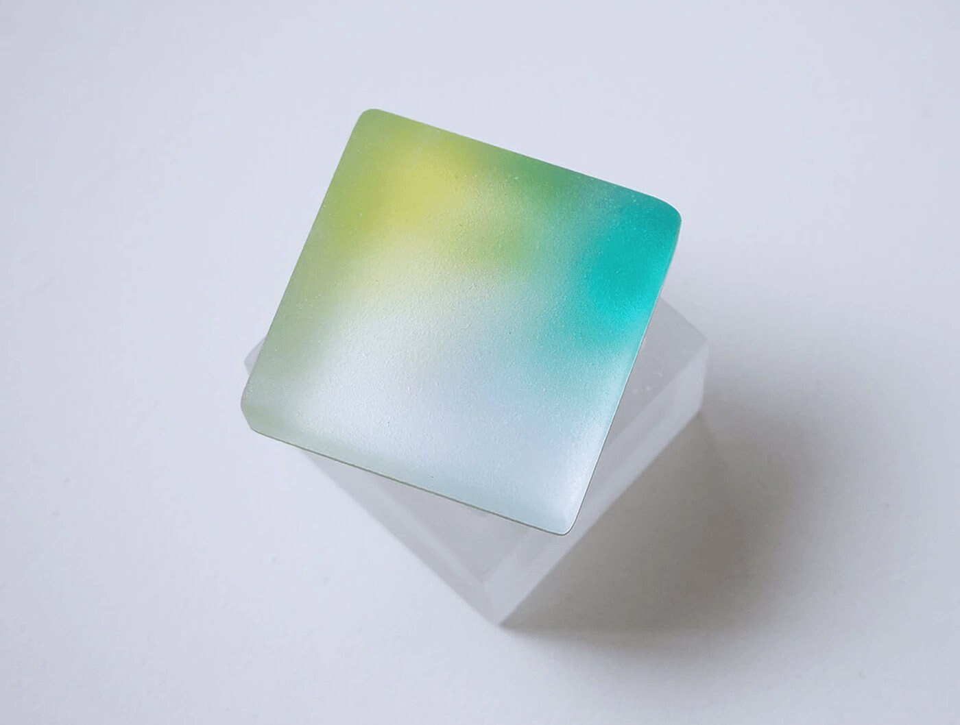 Yellow Ripple Glass Box Handcrafted Artisan Glass Jewelry Box Unique ...