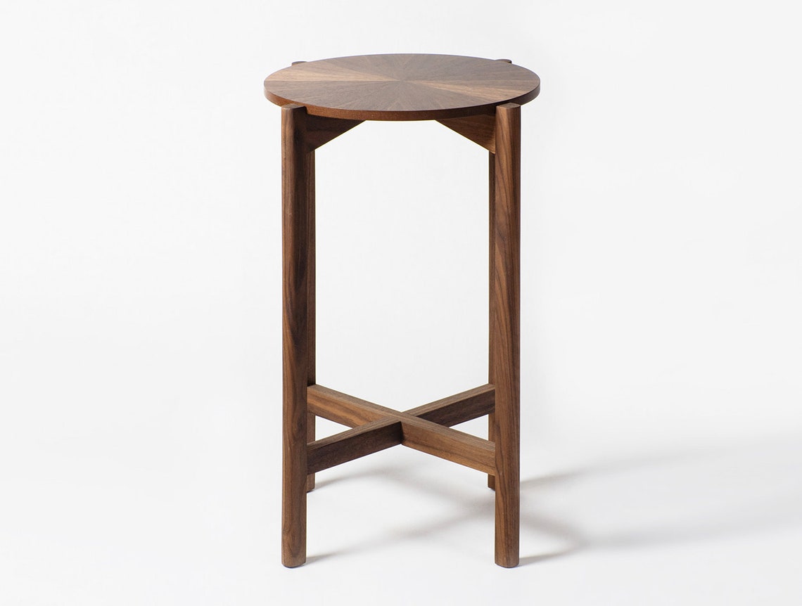 Walnut Rays Side Table Handmade End Table Handcrafted in Japan for a ...