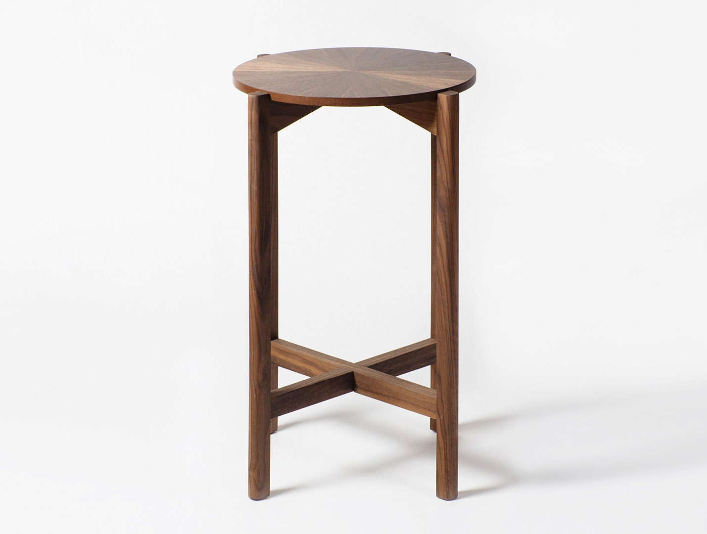 Walnut Rays Side Table Handmade End Table Handcrafted in Japan for a ...