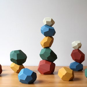 Stacking Blocks Blue, Modern, Living Room Sculpture & Children's Toy ...