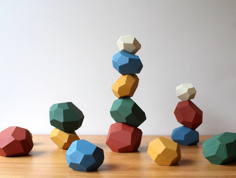 Stacking Blocks Blue Modern Living Room Sculpture & - Etsy