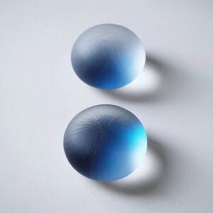 Blue Ripple Glass Paperweight Handmade Glass Art Unique - Etsy