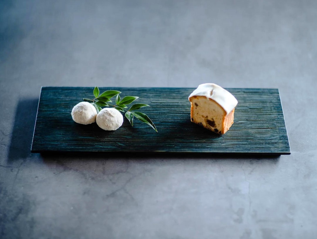 Tsuki-jiri Indigo Flat Plate, Sushi Board, Sushi Platter, Rectangular ...