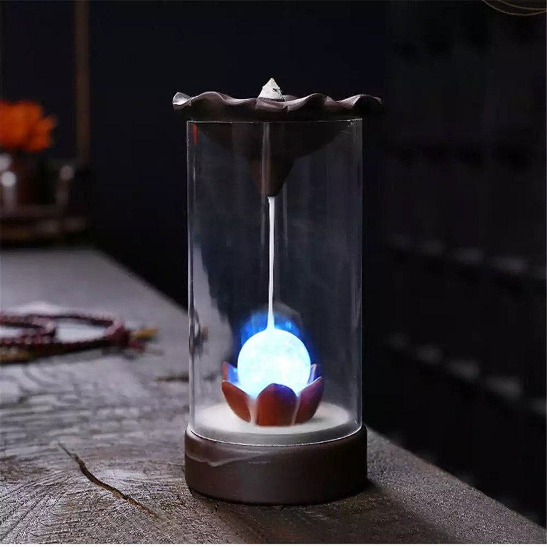Lotus Leaf Light Ball Ceramic Incense Burner/backflow Incense - Etsy