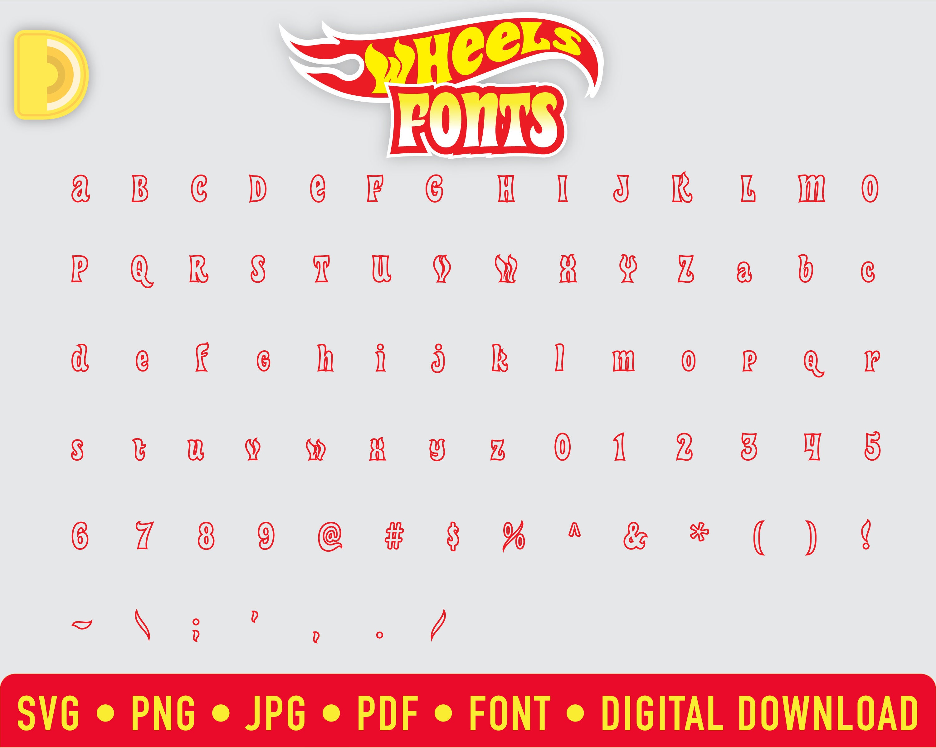 Wheels Alphabet Logo Font SVG PNG - Etsy UK