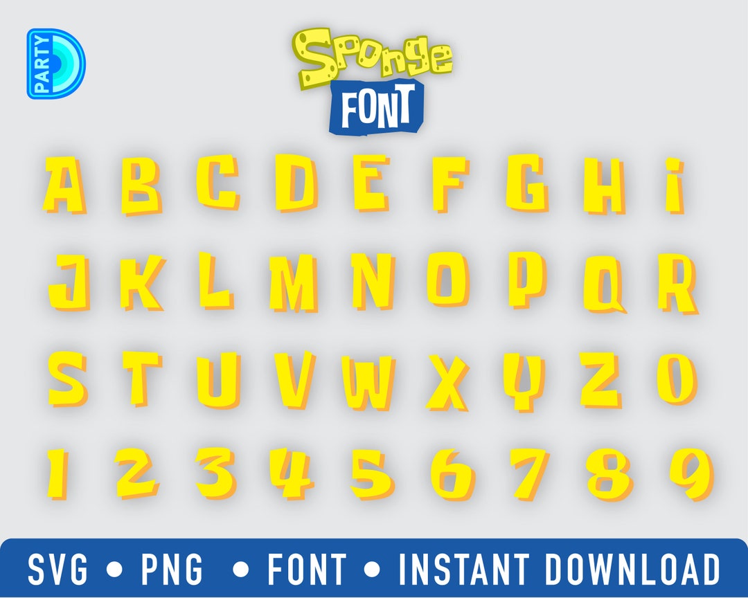 Spongefont Svg PNG TTF Instant Download - Etsy