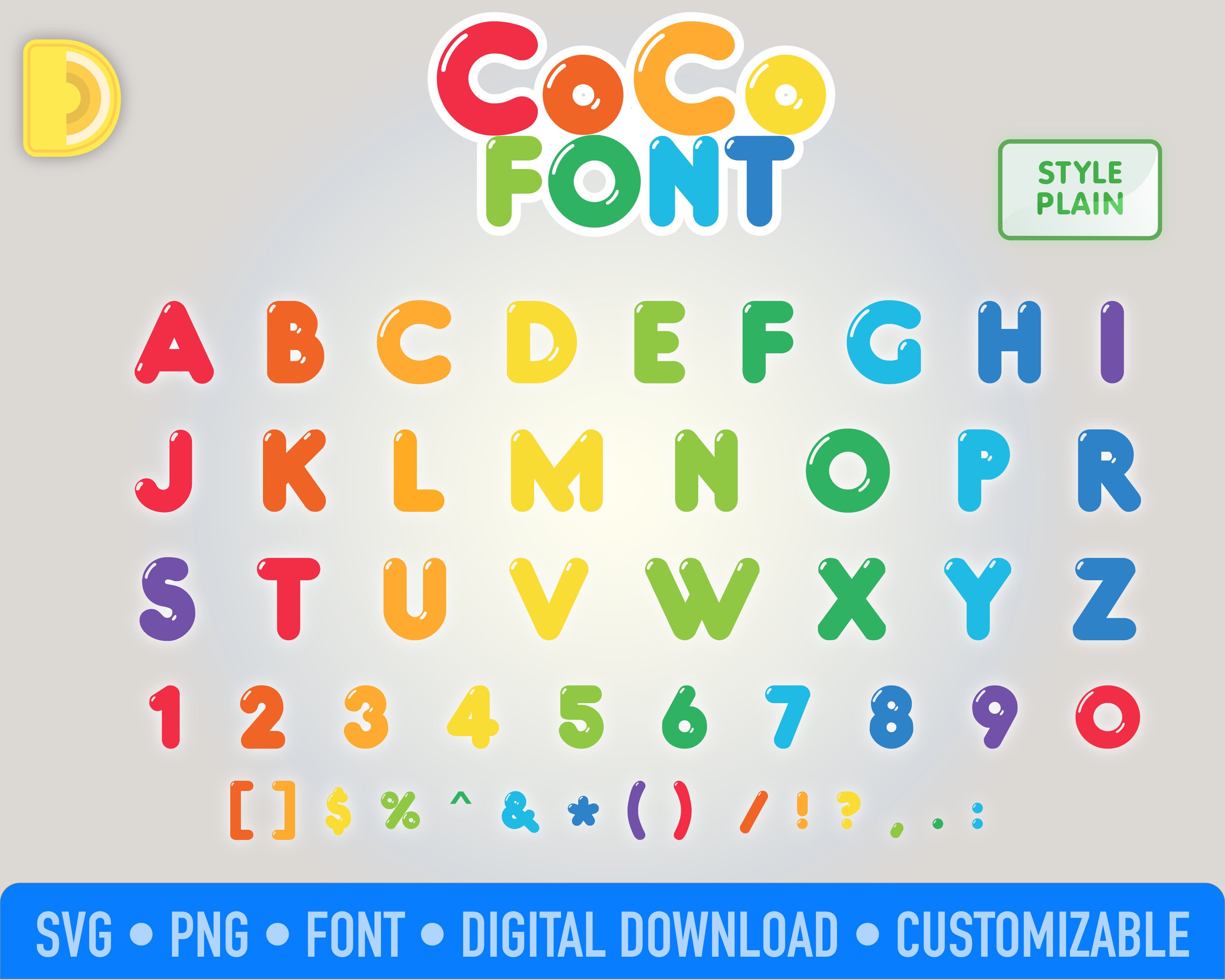 Coco Alphabet Font SVG PNG - Etsy UK