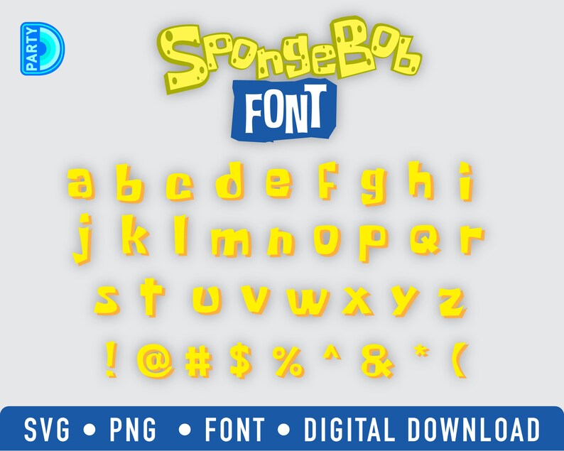 Sponge Bob Alphabet Logo Font SVG PNG - Etsy Canada