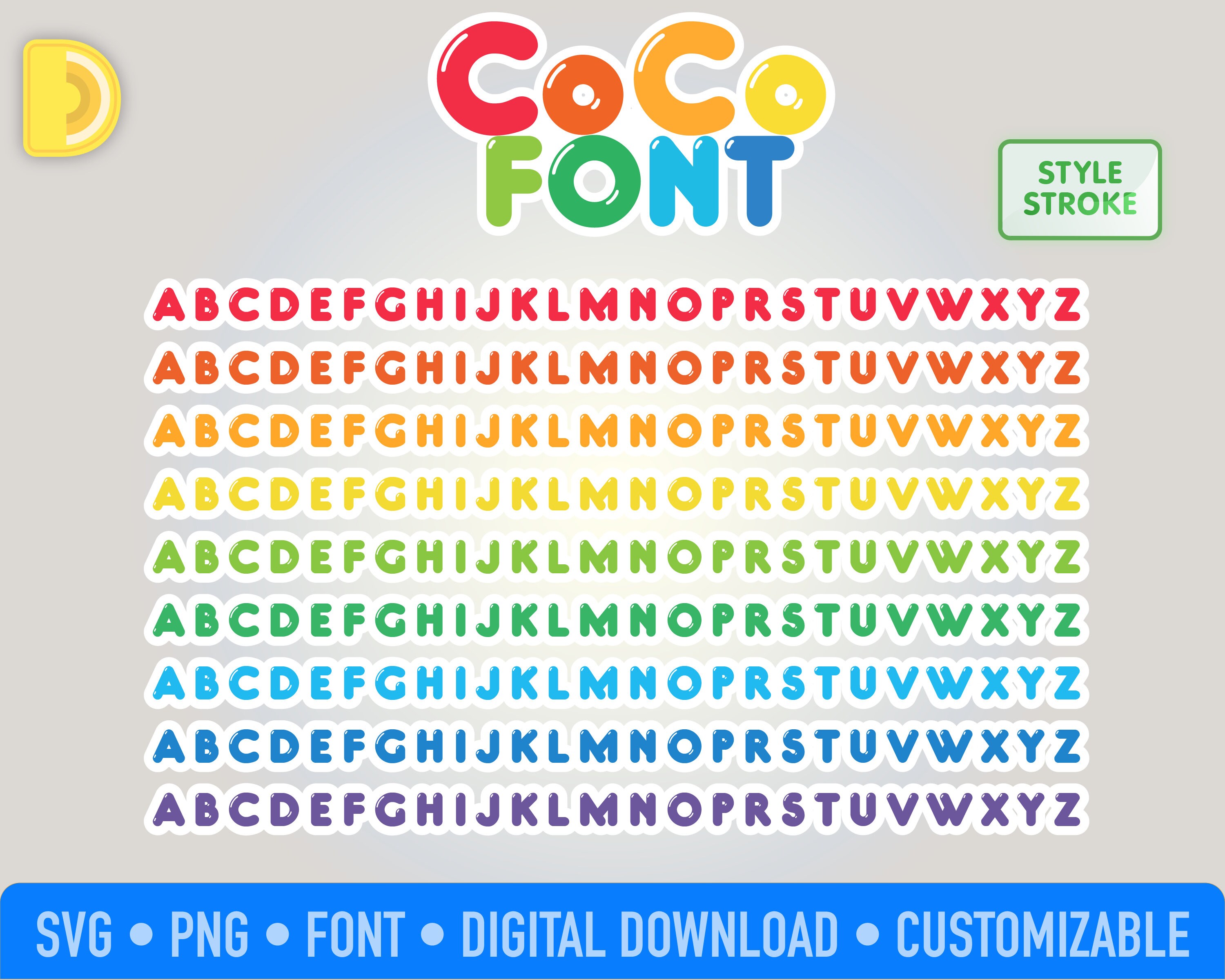 Coco Alphabet Font SVG PNG - Etsy UK