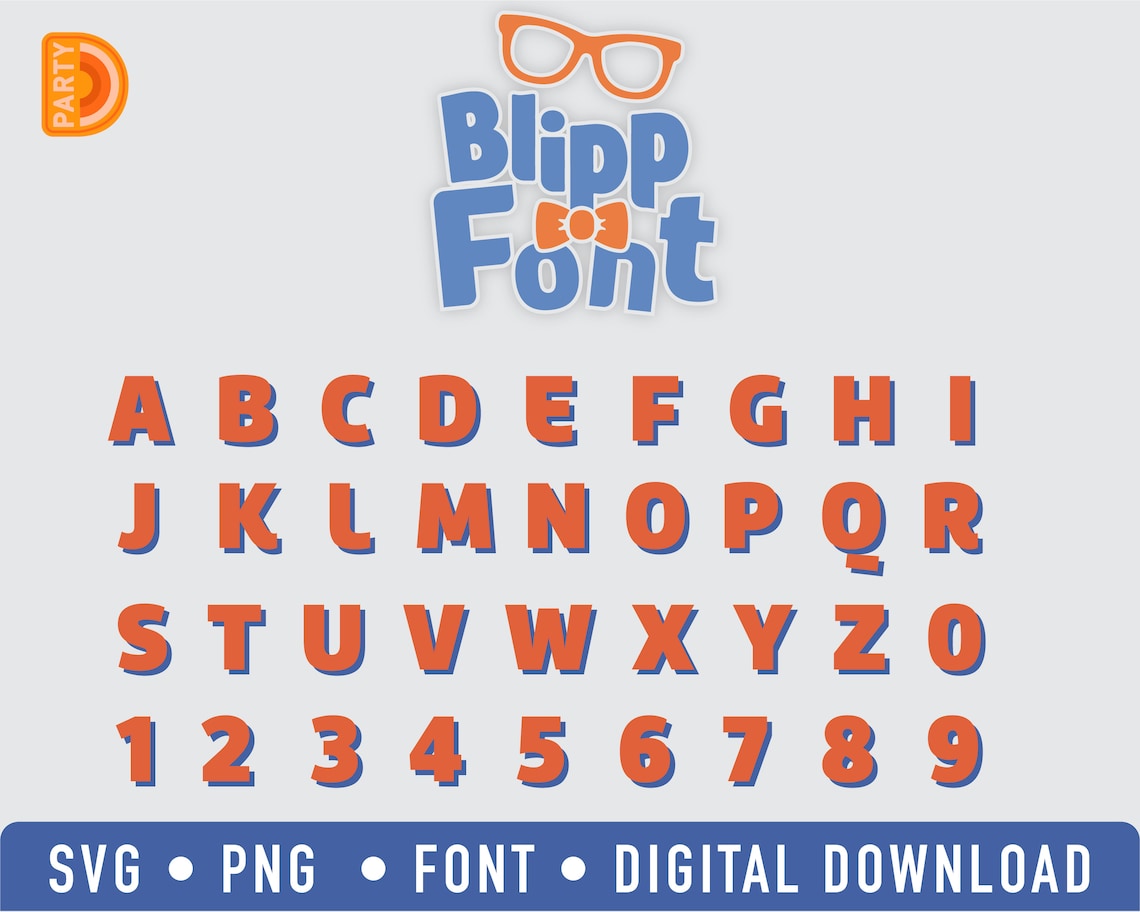 Blippi Font Alphabet Png Bundle Blippi Alphabet Blippi - Etsy
