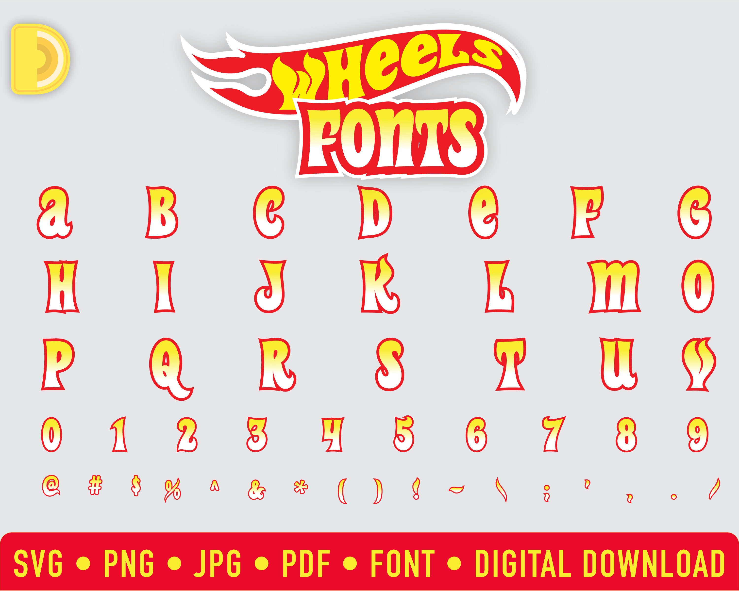 Wheels Alphabet Logo Font SVG PNG - Etsy Australia