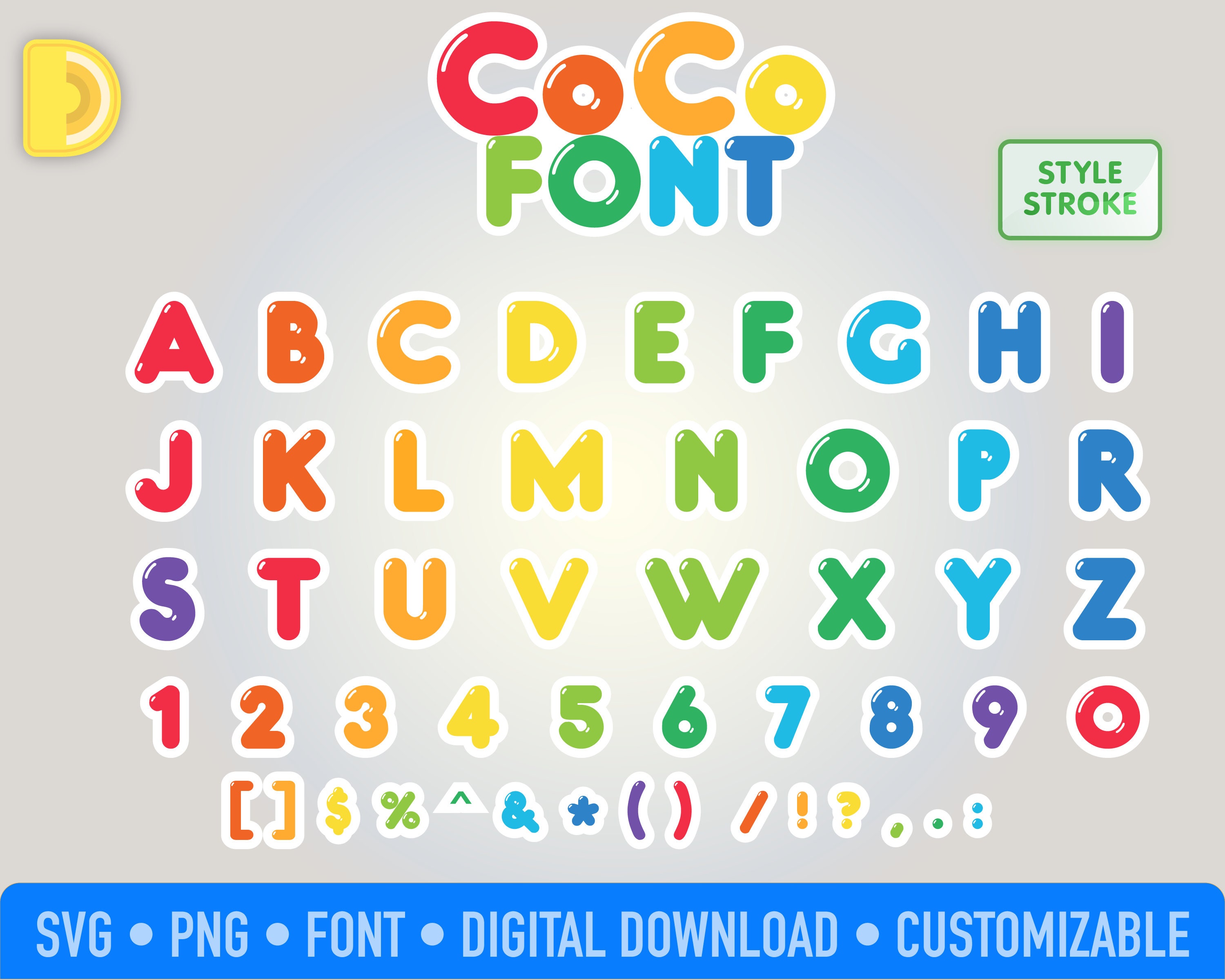 Coco Alphabet Font SVG PNG - Etsy España