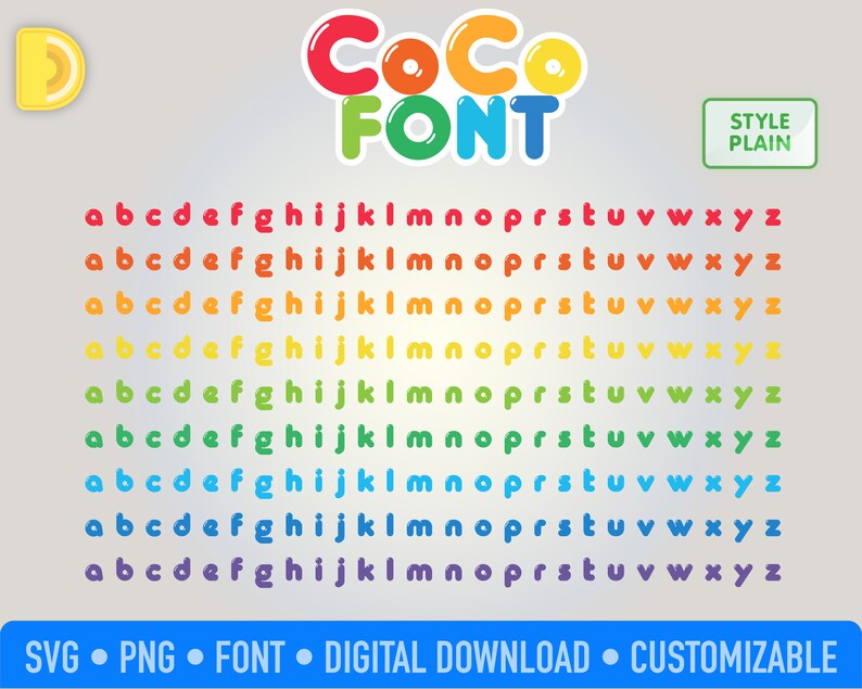 Coco Alphabet Font SVG PNG - Etsy UK