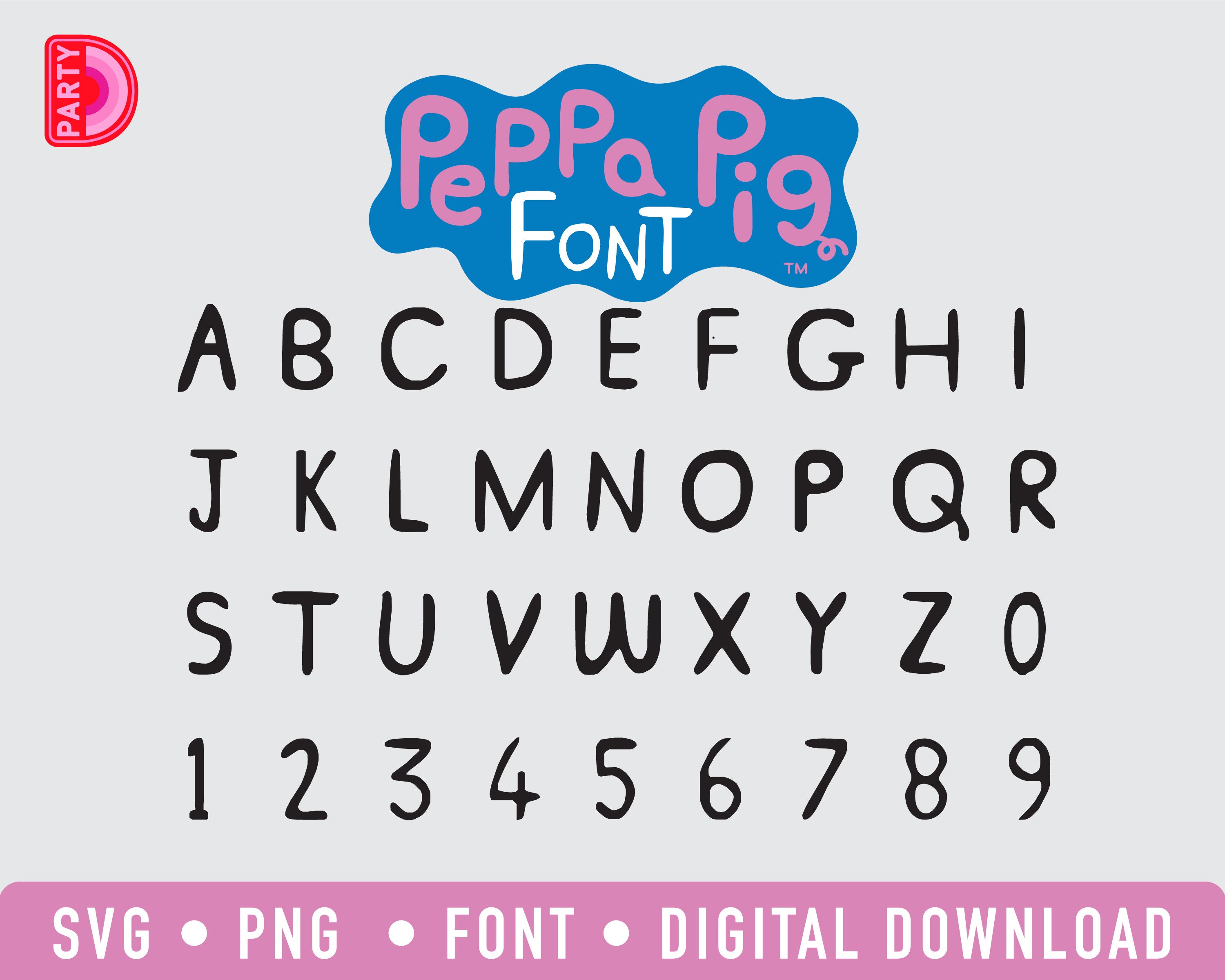 Peppa Font Bundle SVG PNG TTF Instant Download - Etsy Canada