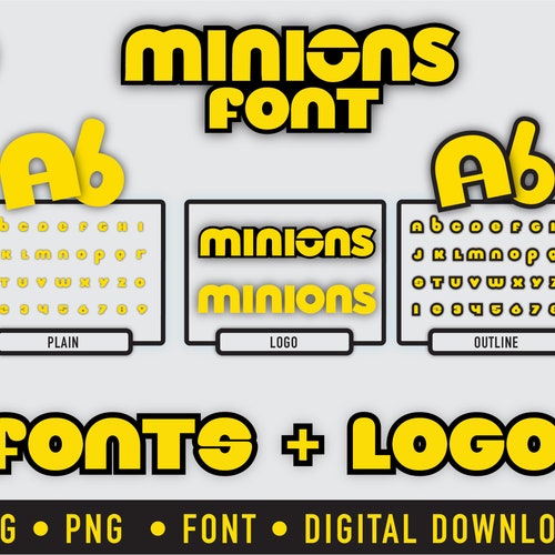 Minions Font Png Minions Alphabet Minions Letters Minions - Etsy Hong Kong