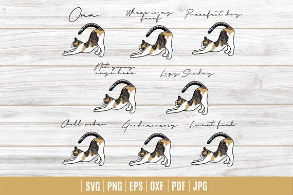 Cat Yoga Omm Bundle Svg Png Eps Dxf Pdf Gift for Him or - Etsy