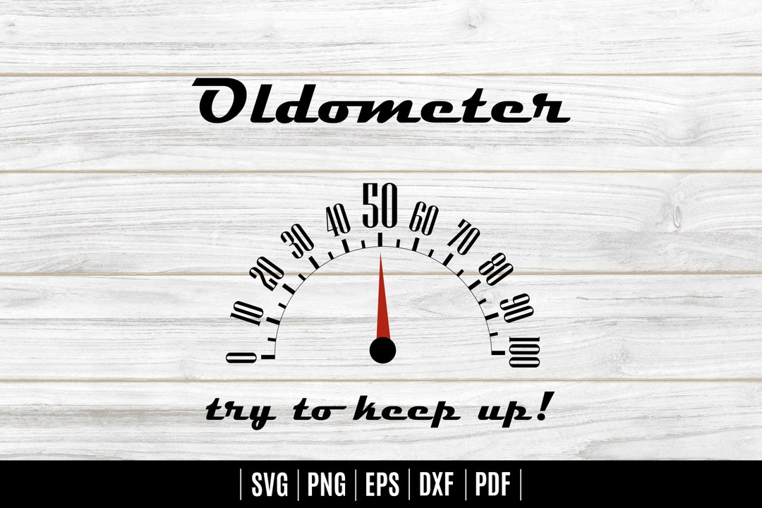 50th Birthday Svg, Oldometer Black Design, Boy and Girl Surprise Gift ...