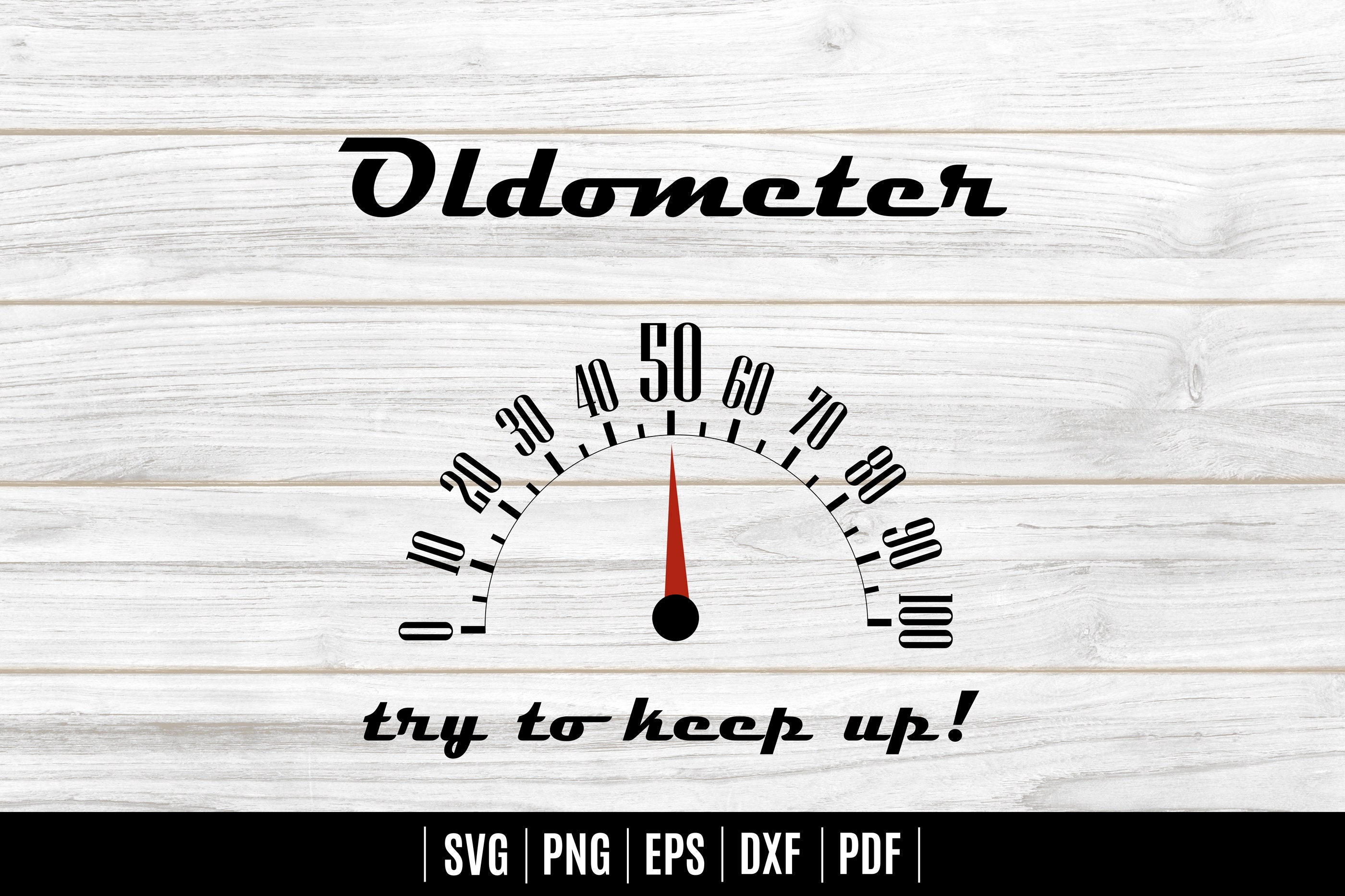 50th Birthday Svg, Oldometer Black Design, Boy and Girl Surprise Gift ...