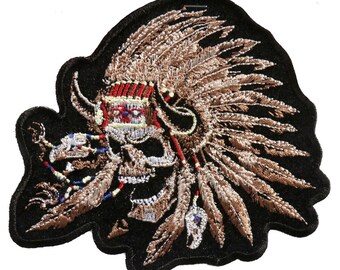 Indian Skull Iron on Patch - Etsy