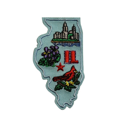 Illinois Violet Embroidered Patch Iron on Patches State - Etsy