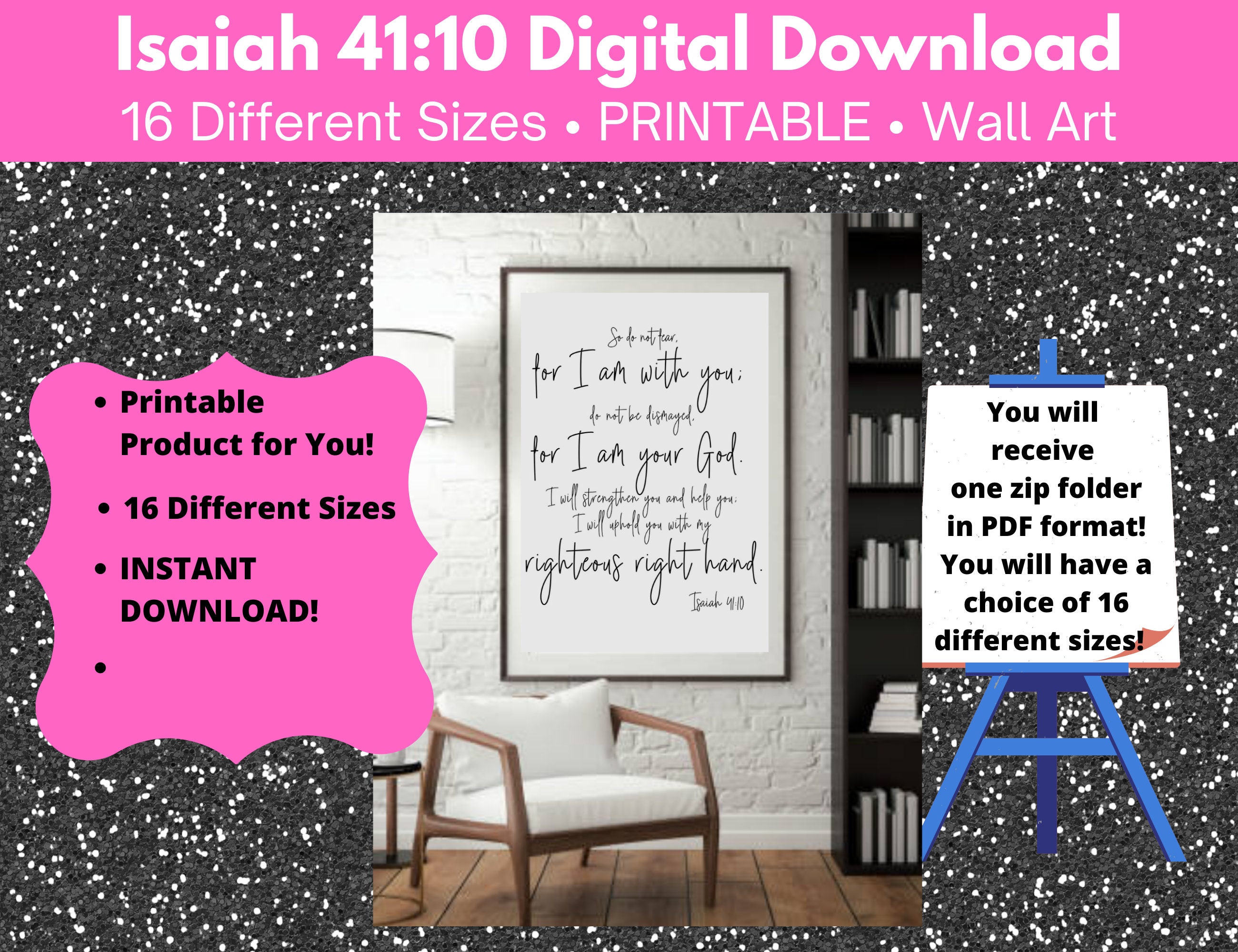 Bible Verse Wall Art - Isaiah 41:10 - Etsy