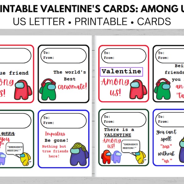 Among Us Imposter Crewmate Cards Etsy