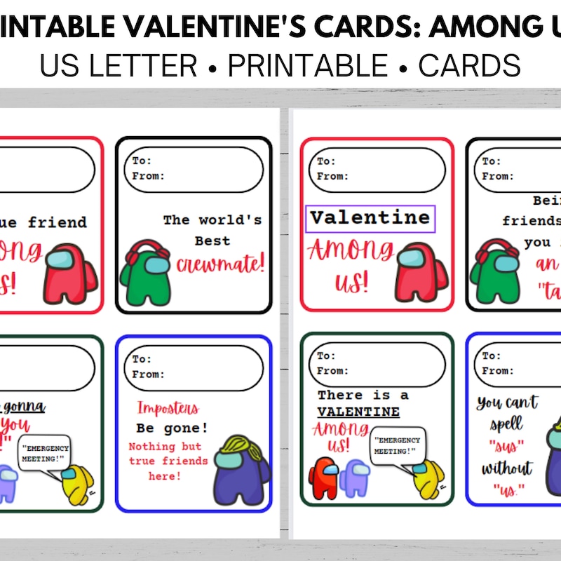 Among Us Valentine Card - Etsy