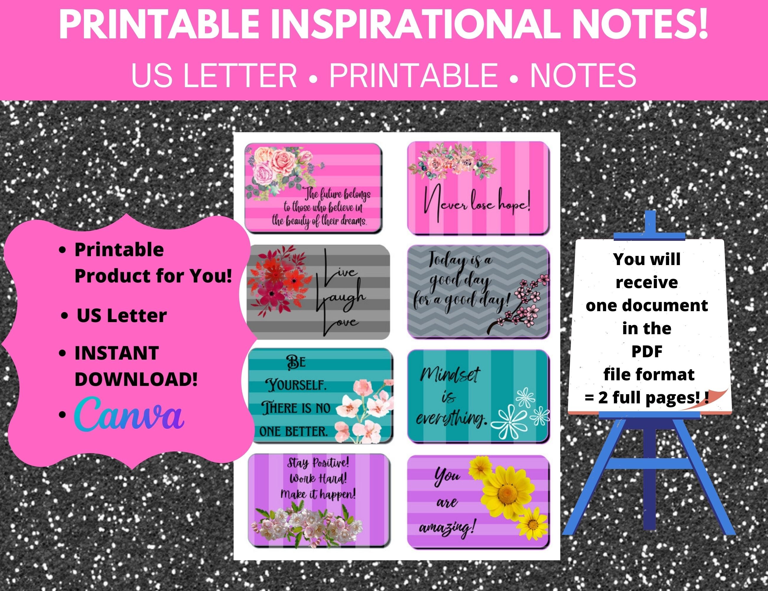 Printable Inspirational Cards/notes - Etsy