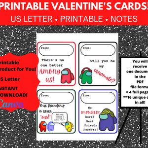 AMONG US Valentine's Cards - Etsy