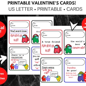AMONG US Valentine's Cards - Etsy