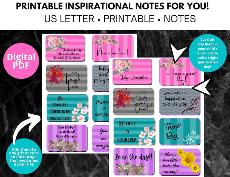 Printable Inspirational Cards/notes - Etsy