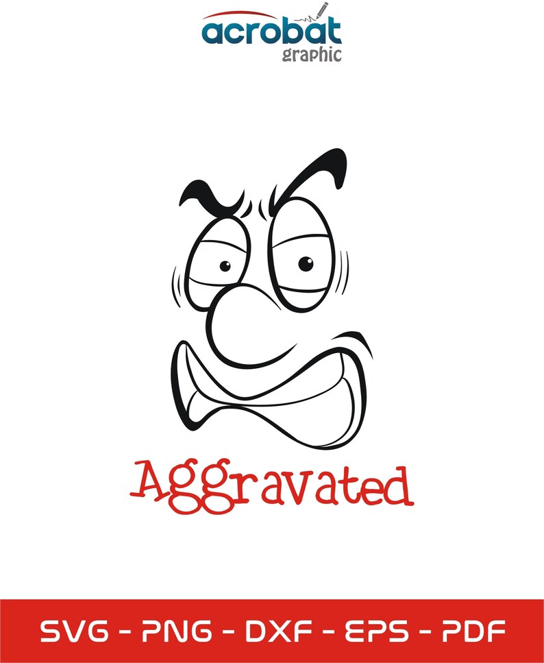 Emotion Faces SVG Bundle, Cartoon Expression Clipart, Vector Mood Icons ...