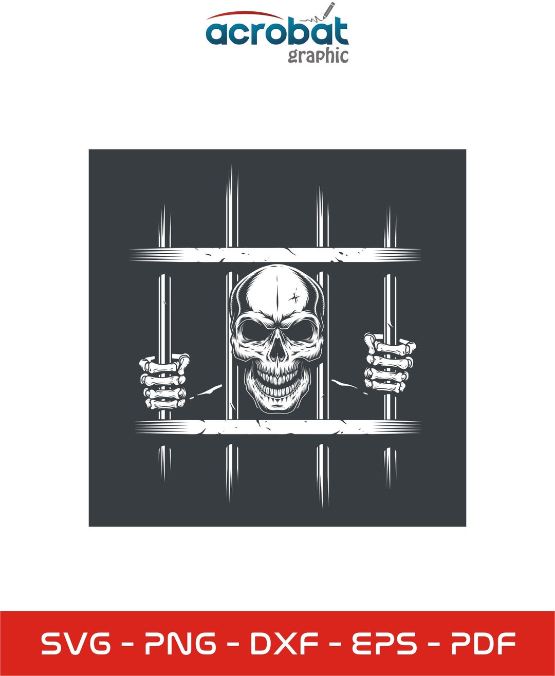 Prison Skeleton Monogram Pack, Prison Skeleton SVG, Prison Skeleton ...