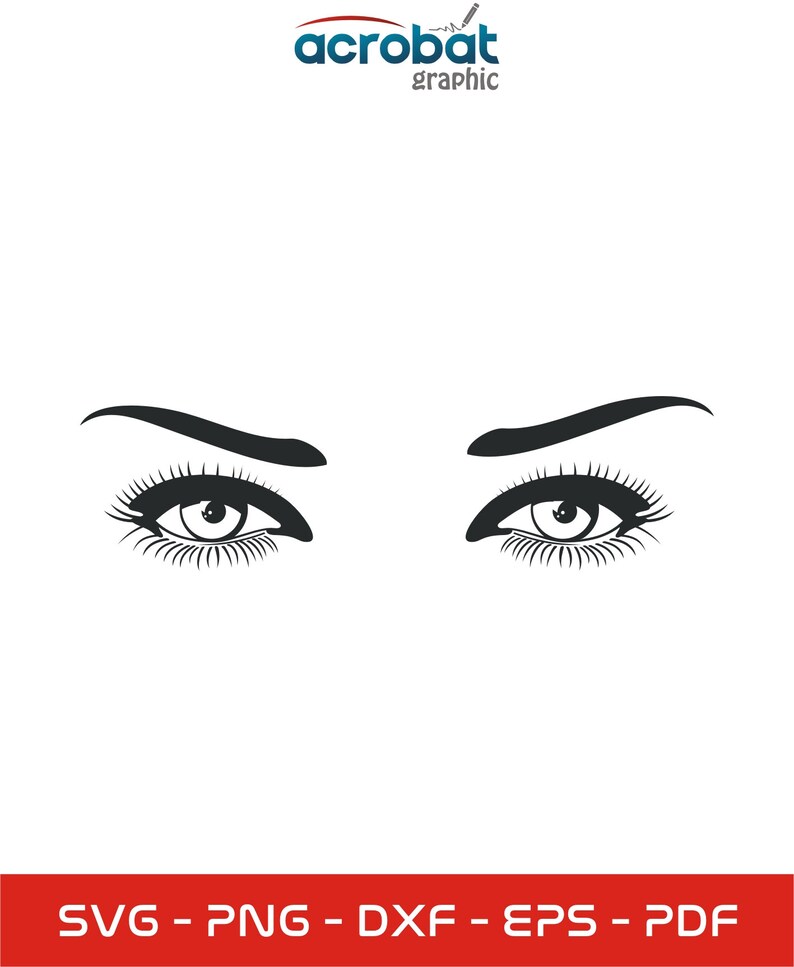 Eye Drawing, Eye Silhouette Monogram, Eye Print Laser Cut File, Eye ...