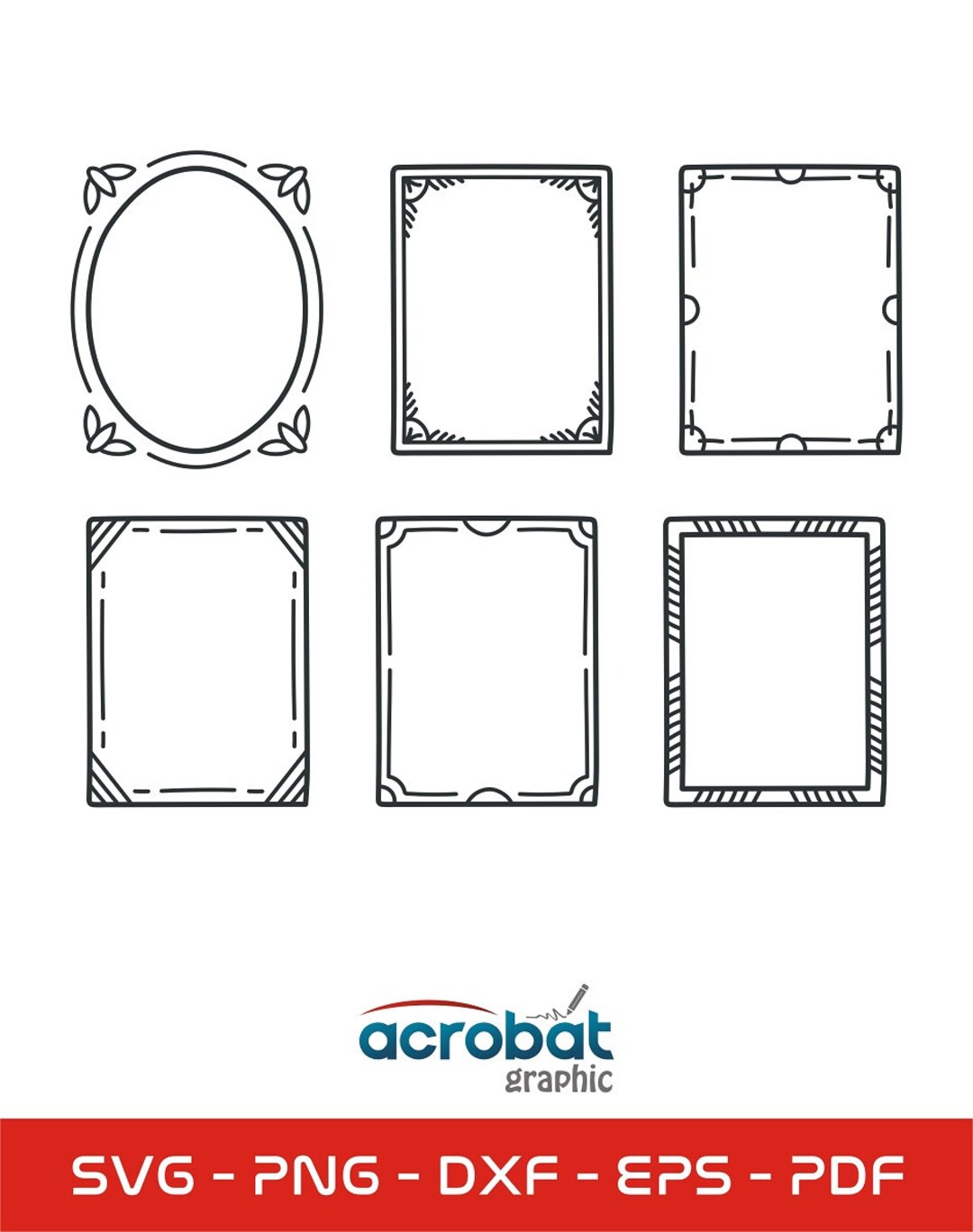 Frame SVG Pack, Pattern Svg Pack, Frame Monogram Pack, Ornate Frame ...