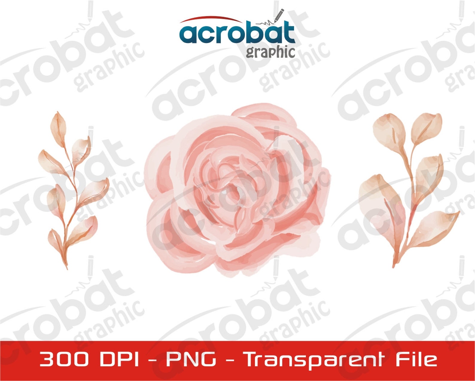 Rose Garden Clip Art Watercolor Flowers Clip Art Tropical - Etsy