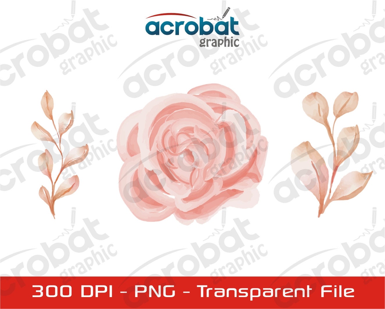 Rose Garden Clip Art Watercolor Flowers Clip Art Tropical - Etsy