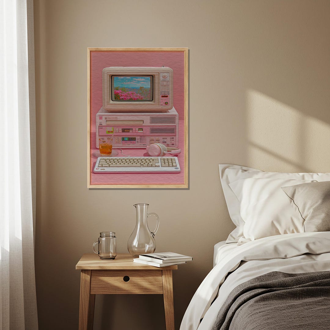Retro Computer Art Print, Vintage 80s Computer Decor, Nostalgic ...