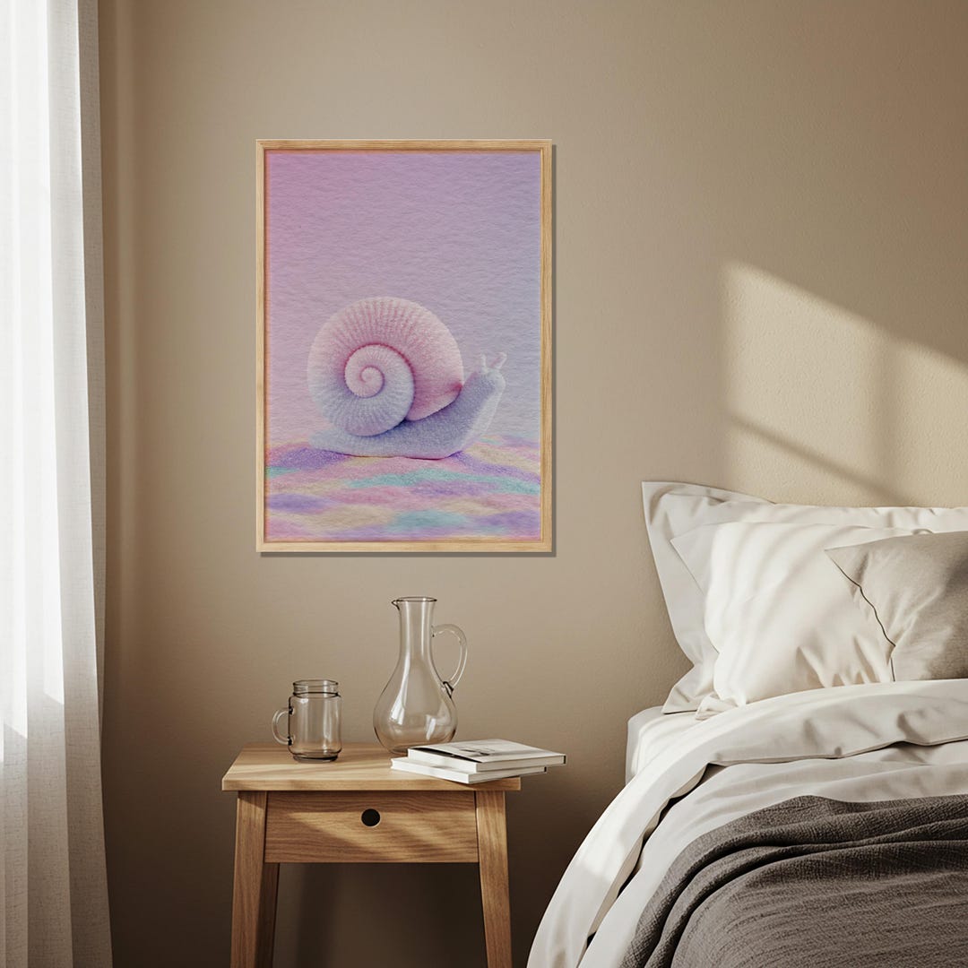 Whimsical Snail Wall Artwork, Pastel Rainbow Shell Design for Balcony ...