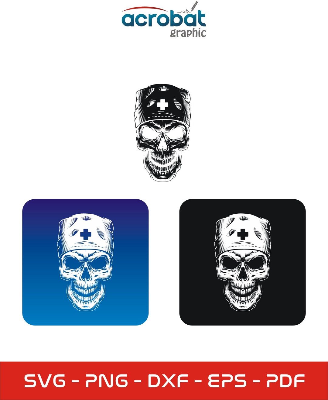 Doctor Skull Monogram Pack, Doctor Skull Clipart, Doctor Skulls, Doctor ...