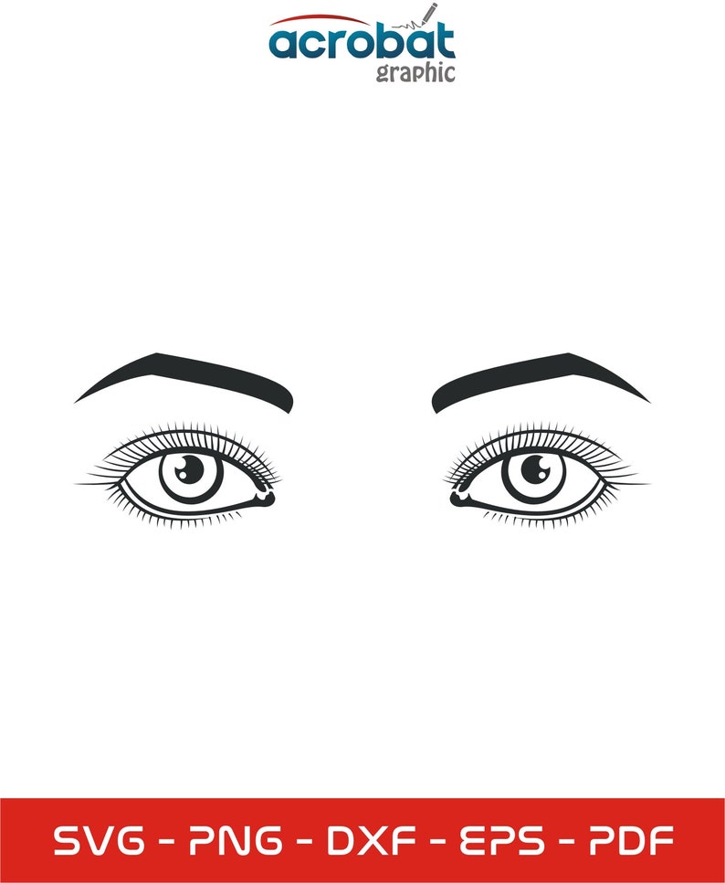 Eye Drawing, Eye Silhouette Monogram, Eye Print Laser Cut File, Eye ...