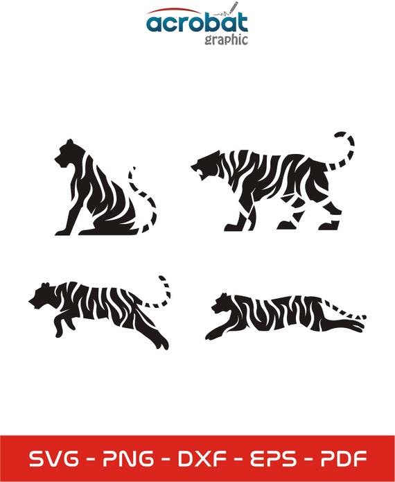 Tiger Monogram Pack Tiger SVG Tiger Laser Cut Tiger | Etsy