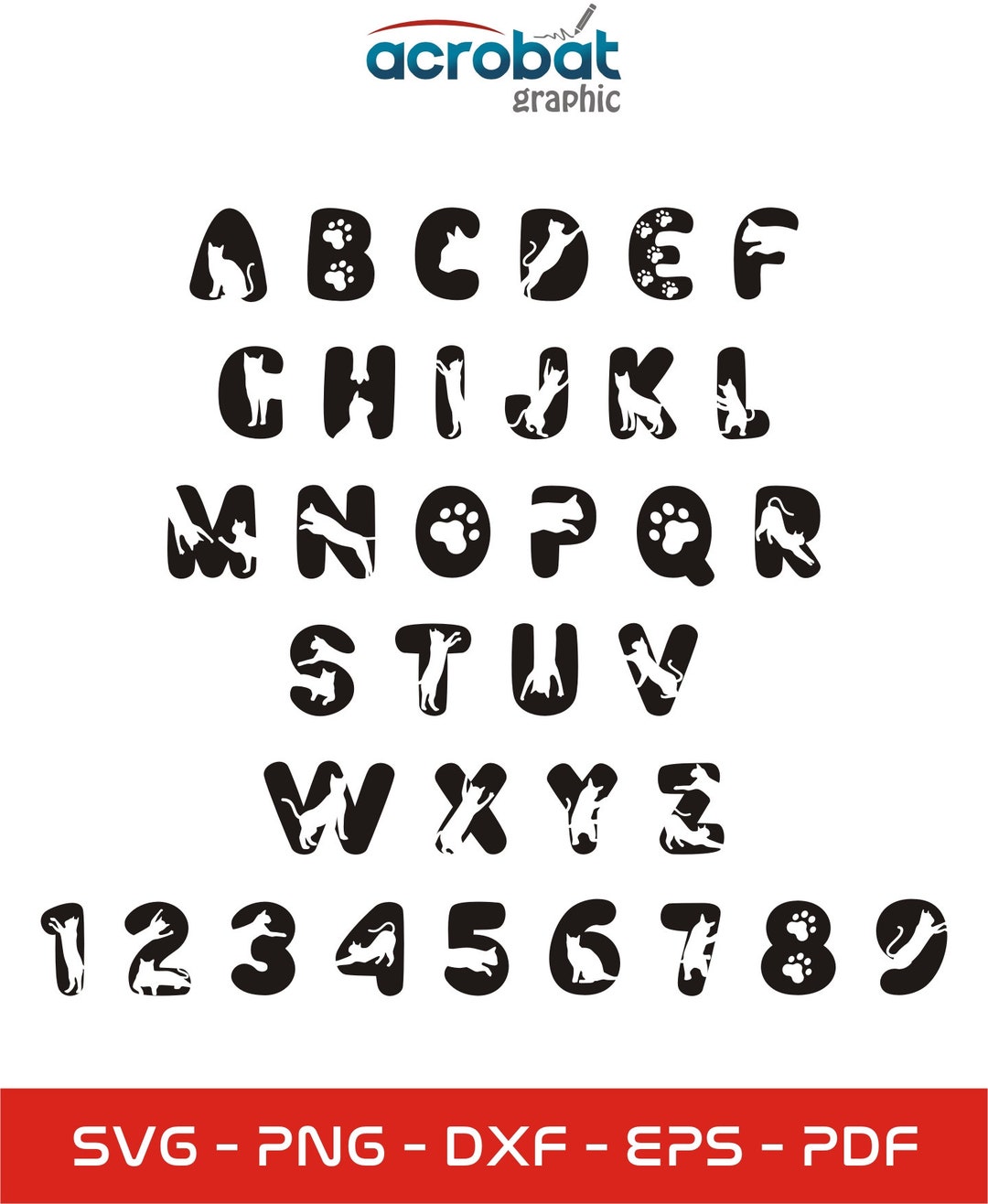 Animals Font SVG, Animals Alphabet, Animals Alphabet Laser Cut, Font ...